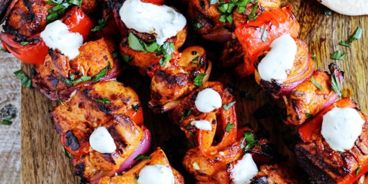 Mediterranean Chicken Kebabs with Garlic Yogurt - My Recipe Magic