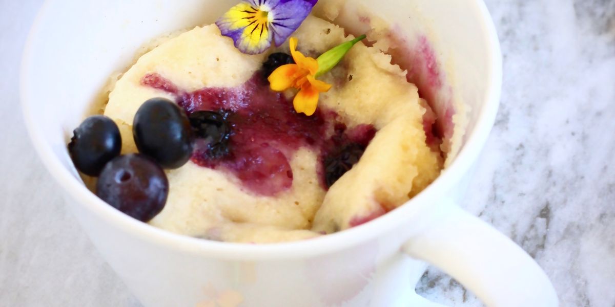 Vegan Lemon Blueberry Mug Cake - My Recipe Magic