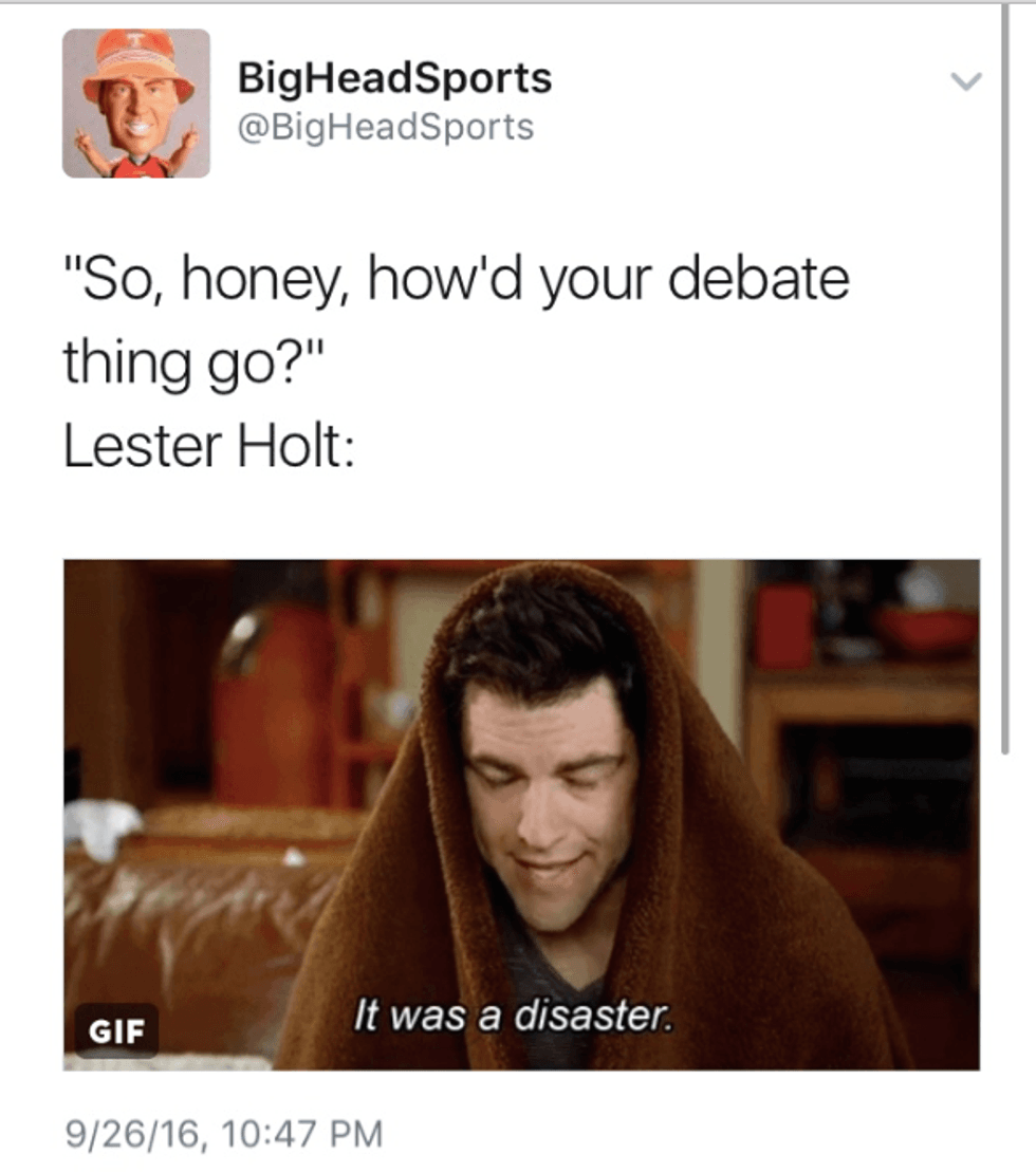 19 Hilarious Tweets About Lester Holt At The Presidential Debate