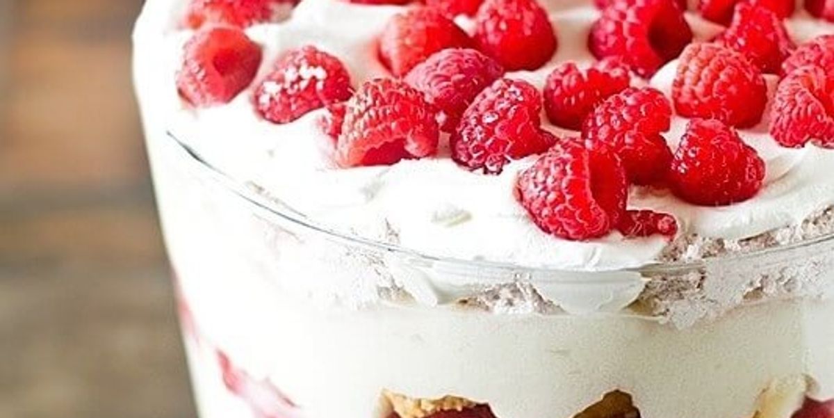 WHITE CHOCOLATE RASPBERRY TRIFLE - My Recipe Magic