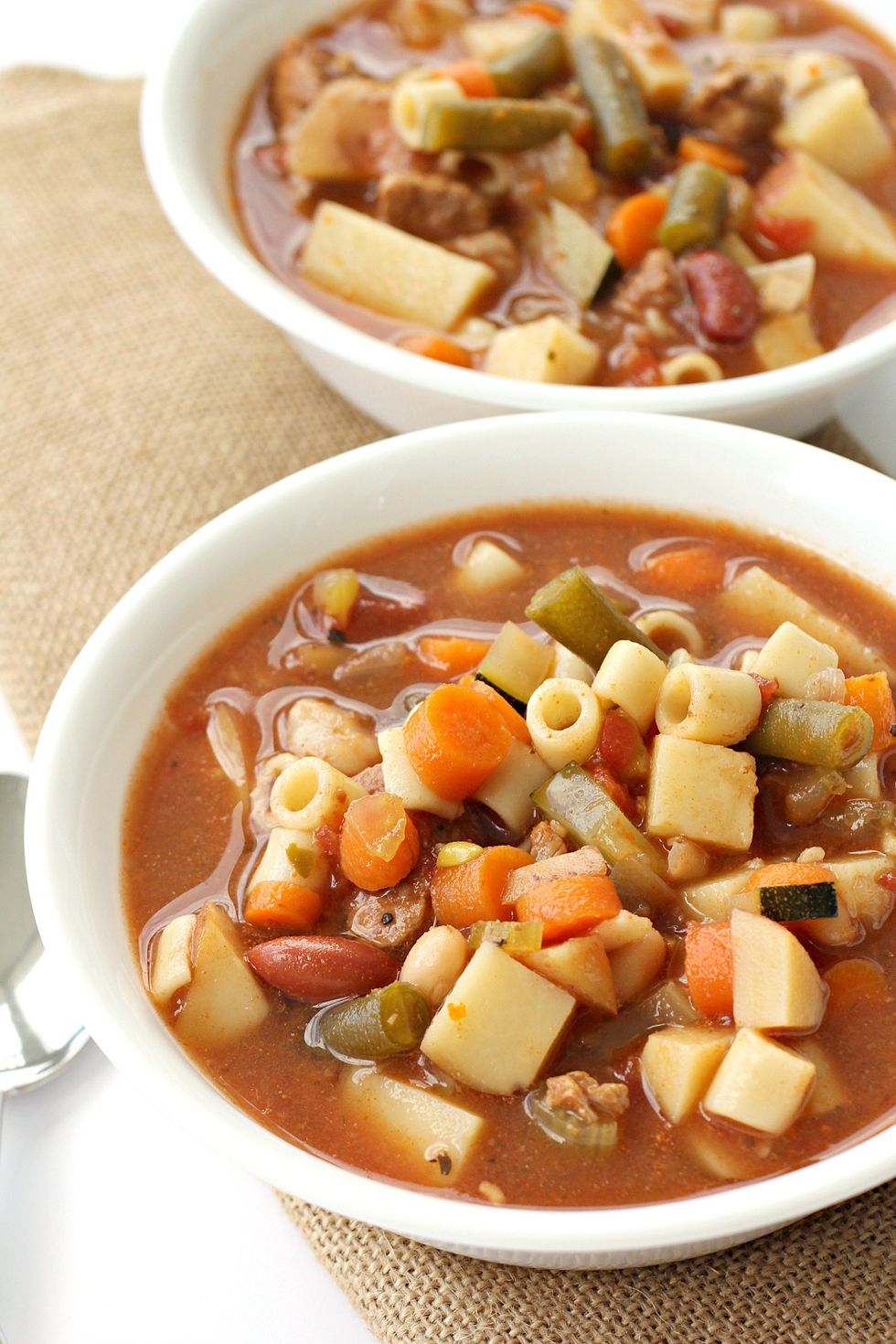 Slow Cooker Beef Minestrone Soup - My Recipe Magic