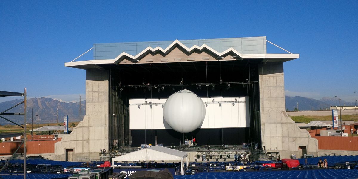 Photo: The Moon is hung at USANA Amphitheater - Glenn Beck