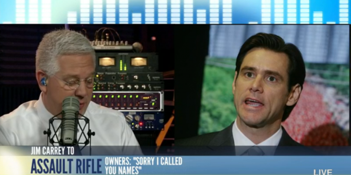 Too late? Jim Carrey 'apologizes' to assault rifle owners - Glenn Beck