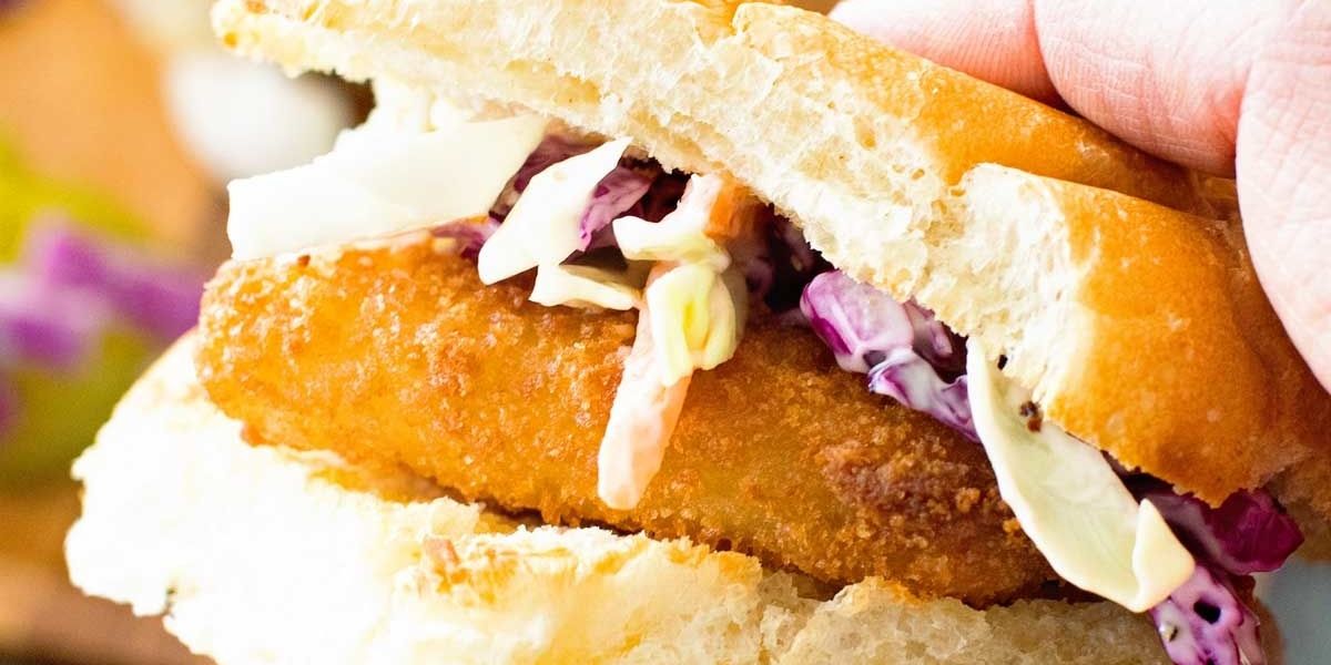 Fish Sandwich with Garlic Aioli Coleslaw - My Recipe Magic