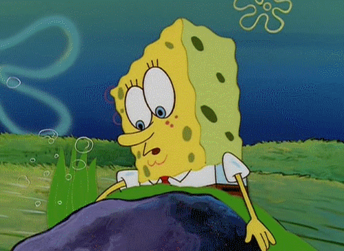 The 6 Stages Of Writer's Block, Illustrated Through SpongeBob .GIFs