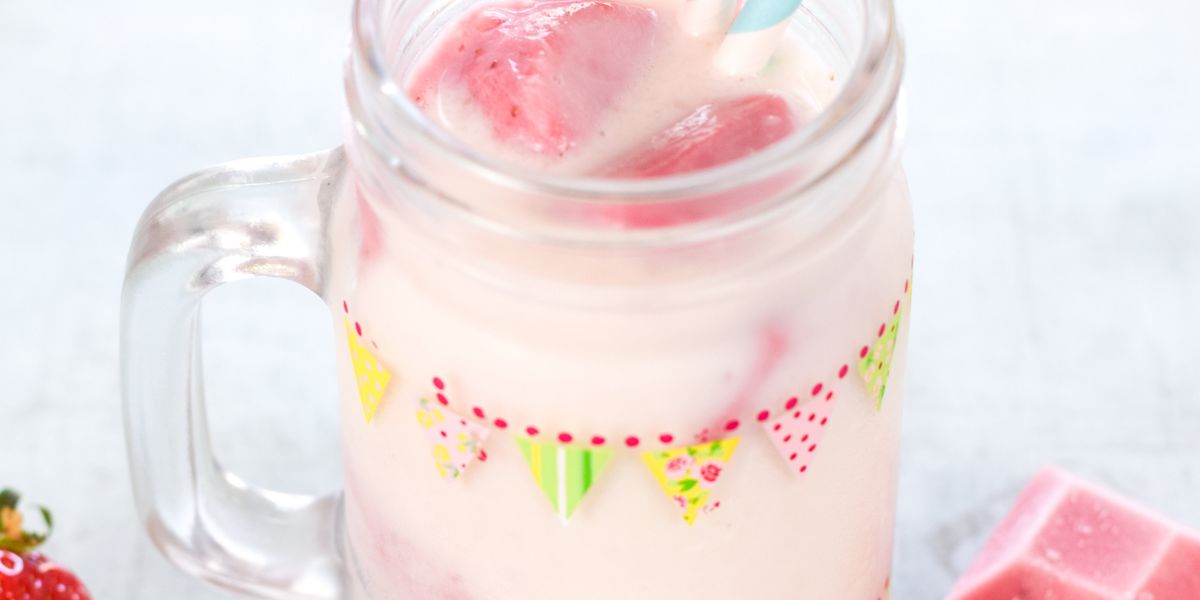 Strawberry Milkshake Ice Cubes - My Recipe Magic