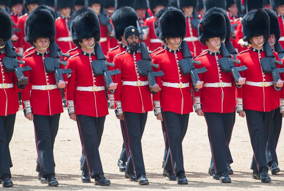 Sikh Guardsman Marches in a Turban for the Queen's Birthday Parade ...