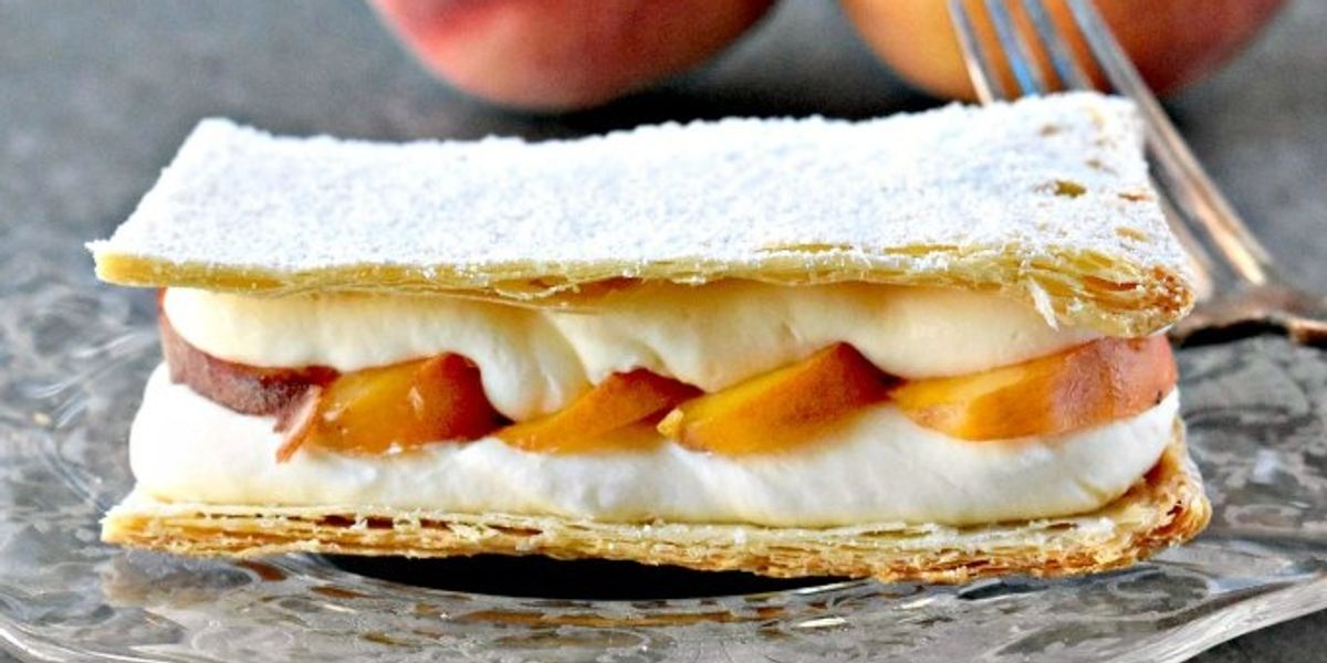 Grilled Peach Napoleons with Easy Bavarian Cream - My Recipe Magic