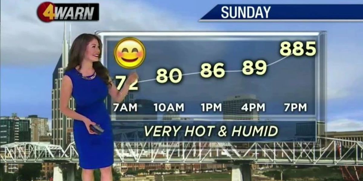 Nashville forecast says it's going to be 885 degrees today and we ...