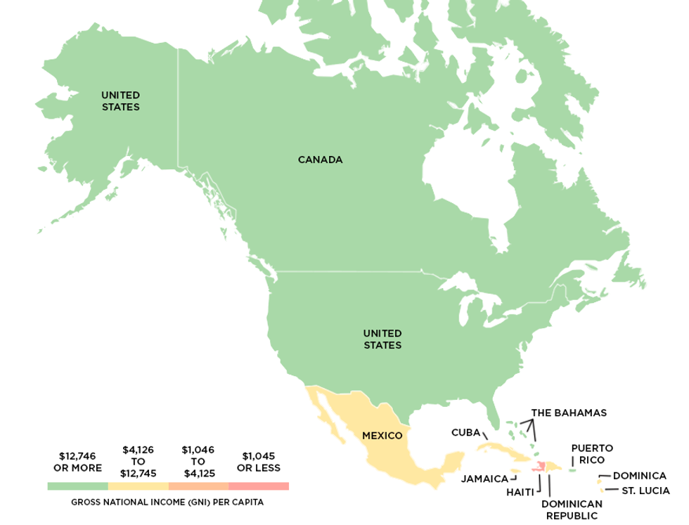 Four maps that illustrate the four categories of global income ...