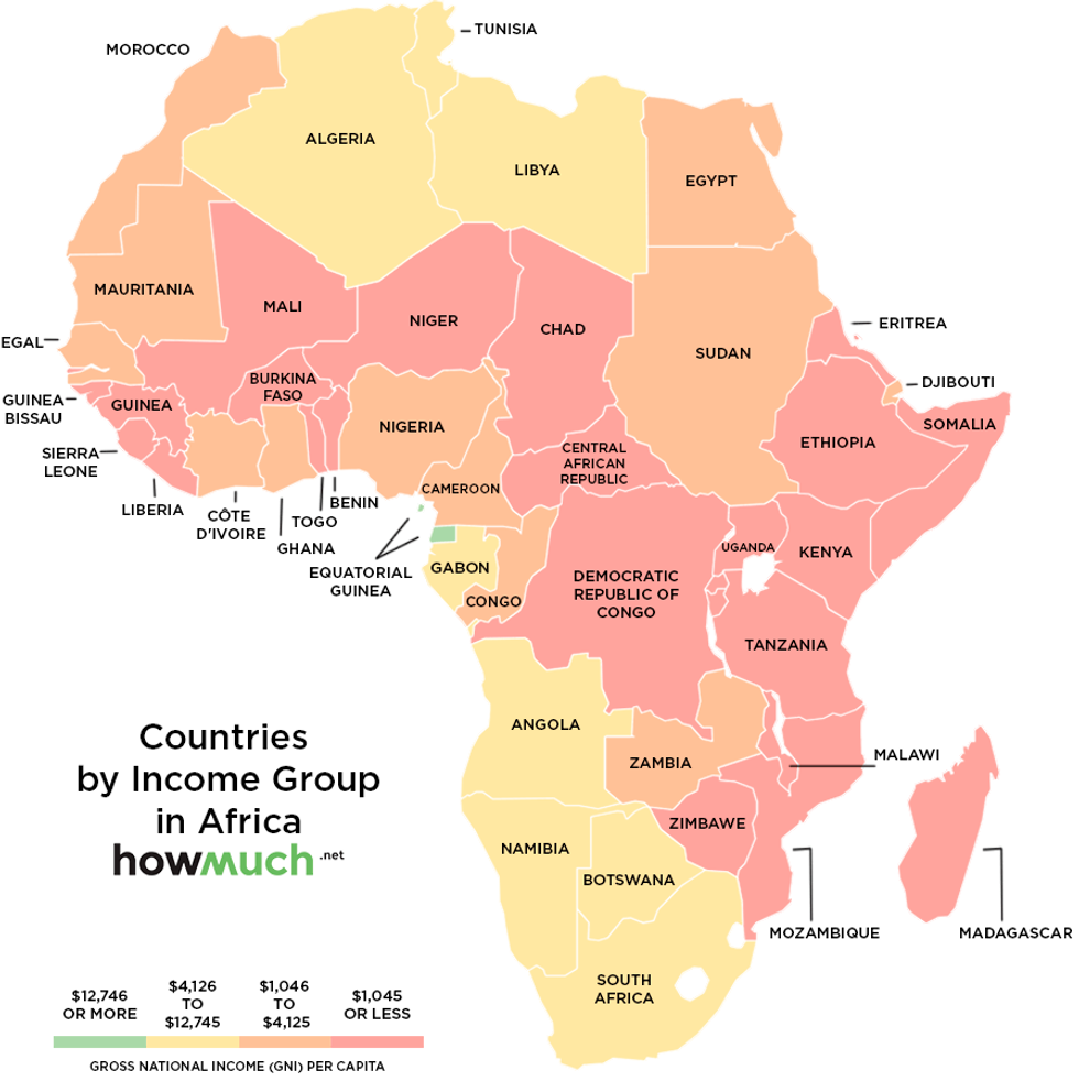 Four maps that illustrate the four categories of global income ...
