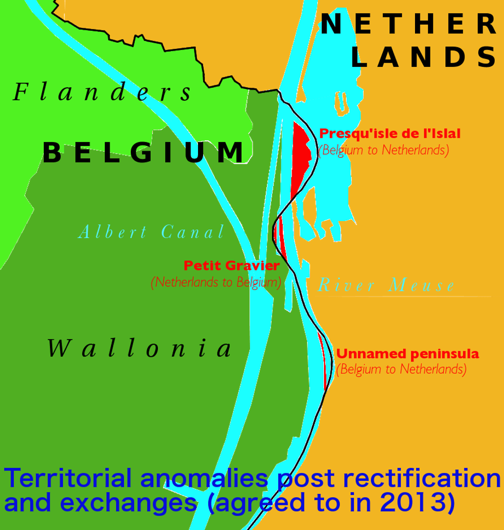 Belgium and the Netherlands swap land without a single shot being fired ...