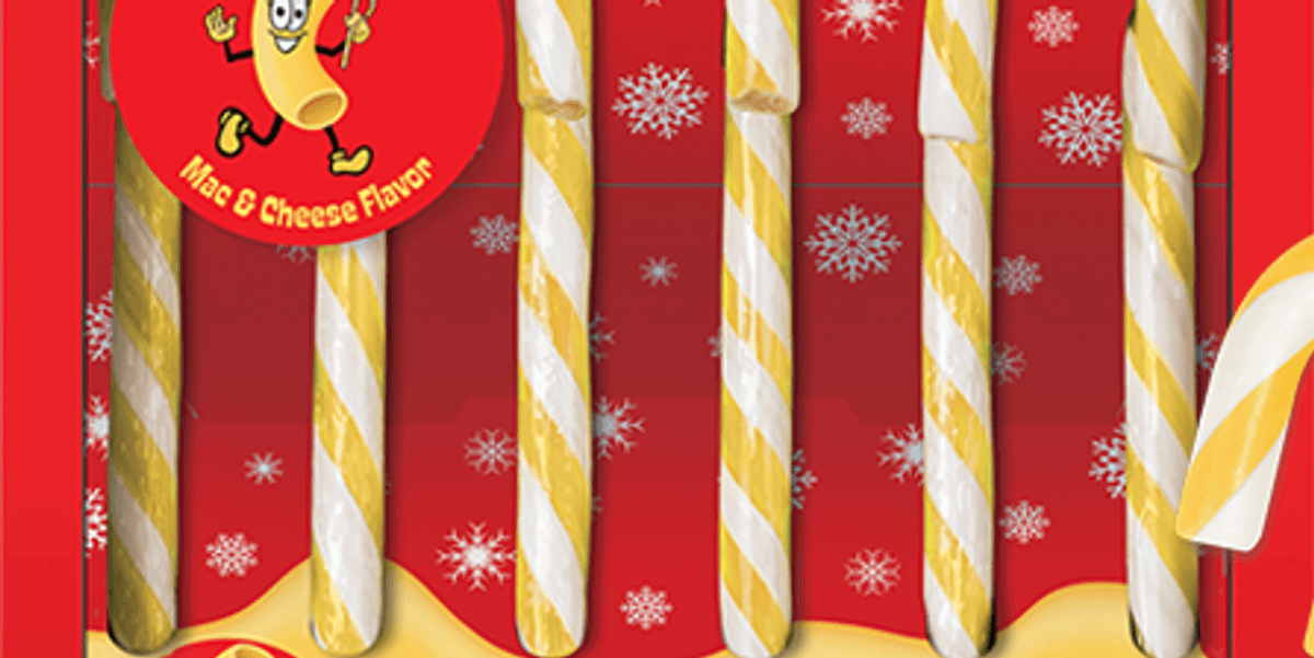 Mac-and-cheese candy canes are a holiday treat we hope no one puts in ...