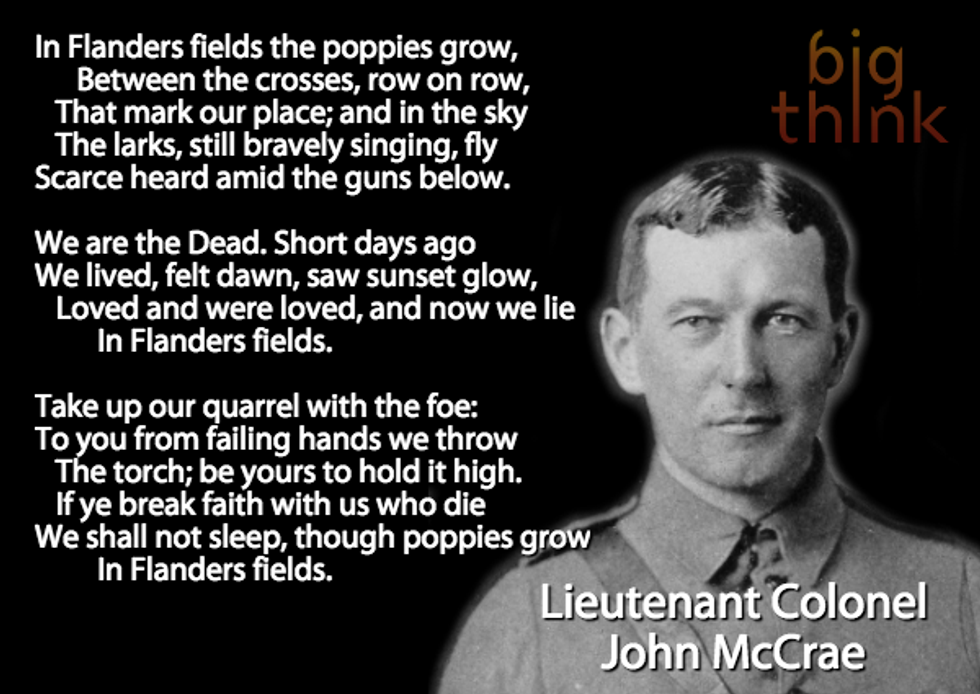 "In Flanders Fields" by Lt. Col. John McCrae - Big Think