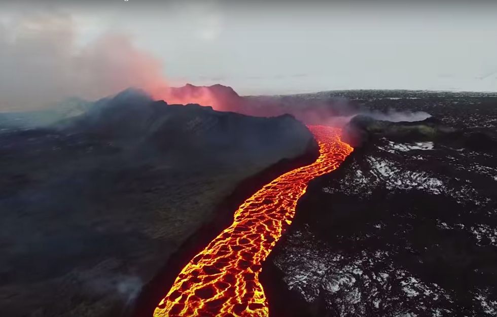 How Crazy': Stunning Drone Video Footage Captures 'Red Hot Lava Lake in ...