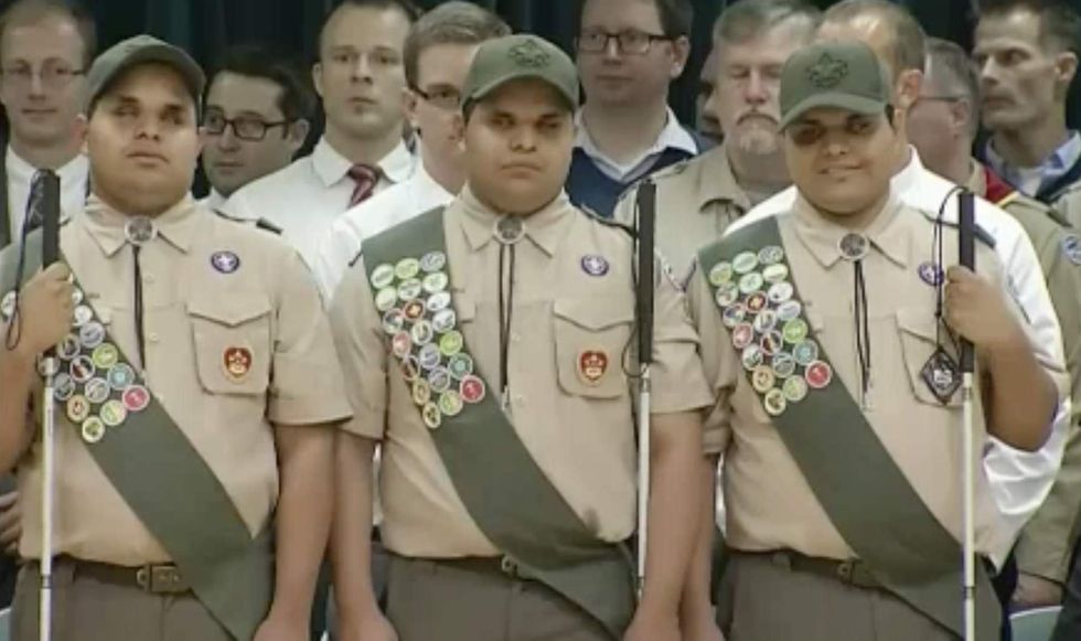 Blind triplets make Boy Scout history, overcome being bullied and ...