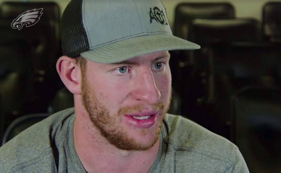 I know my God is a powerful one': QB Carson Wentz encourages fans with ...