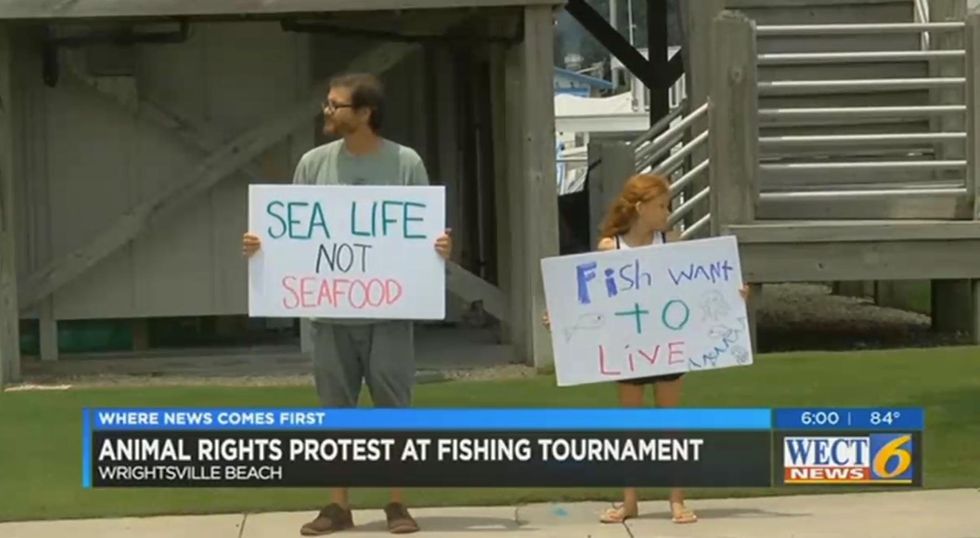 Outraged vegans hold 'Vigil for Fish' to protest fishing challenge ...