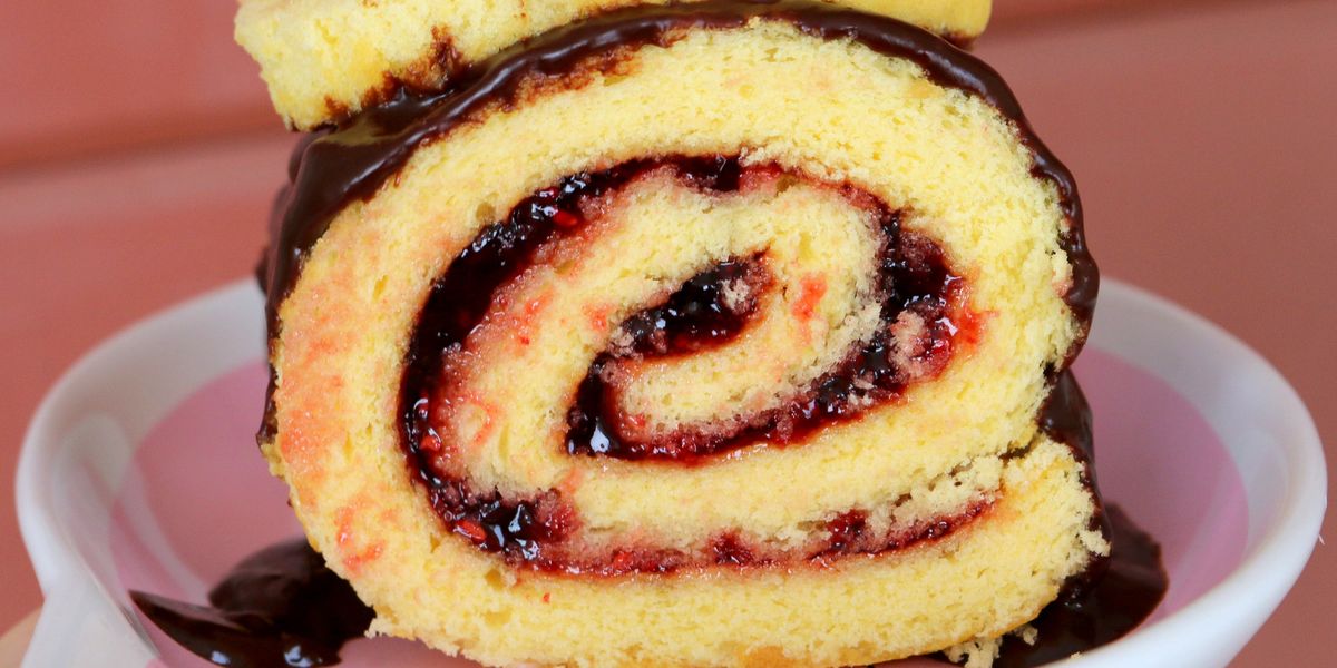 Raspberry Roll Cake – Winter Joy - My Recipe Magic