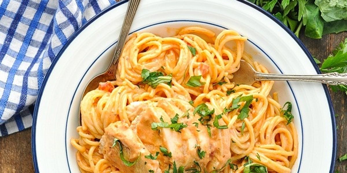 Slow Cooker Italian Chicken Spaghetti - My Recipe Magic