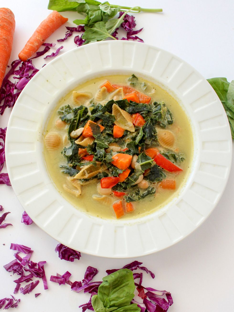 Pesto Rainbow Vegetable Soup - My Recipe Magic