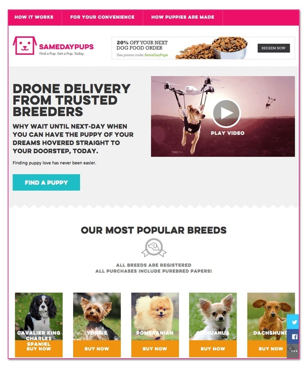 The tap of an app, and your new, sweet puppy is flown right to your ...