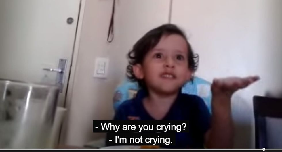 Watch A Kid At A Dinner Table Accidentally Destroy One Of His Mother's ...