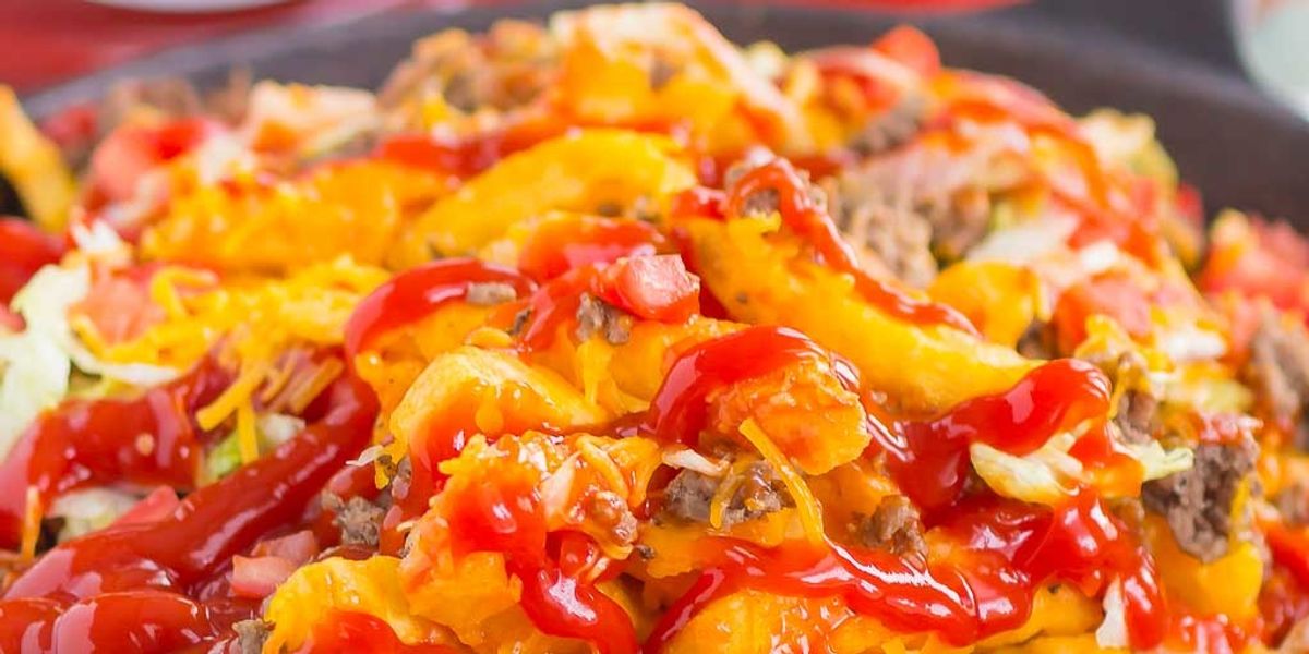 Loaded Cheeseburger Fries - My Recipe Magic