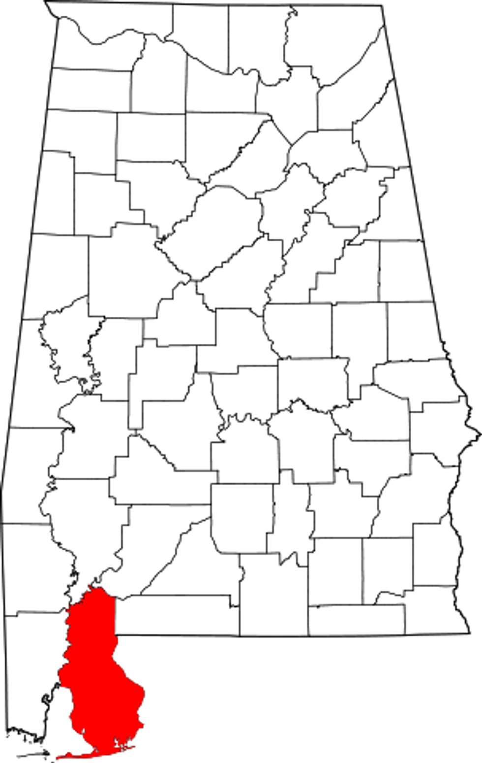 All 67 Alabama Counties On A Map For Reference