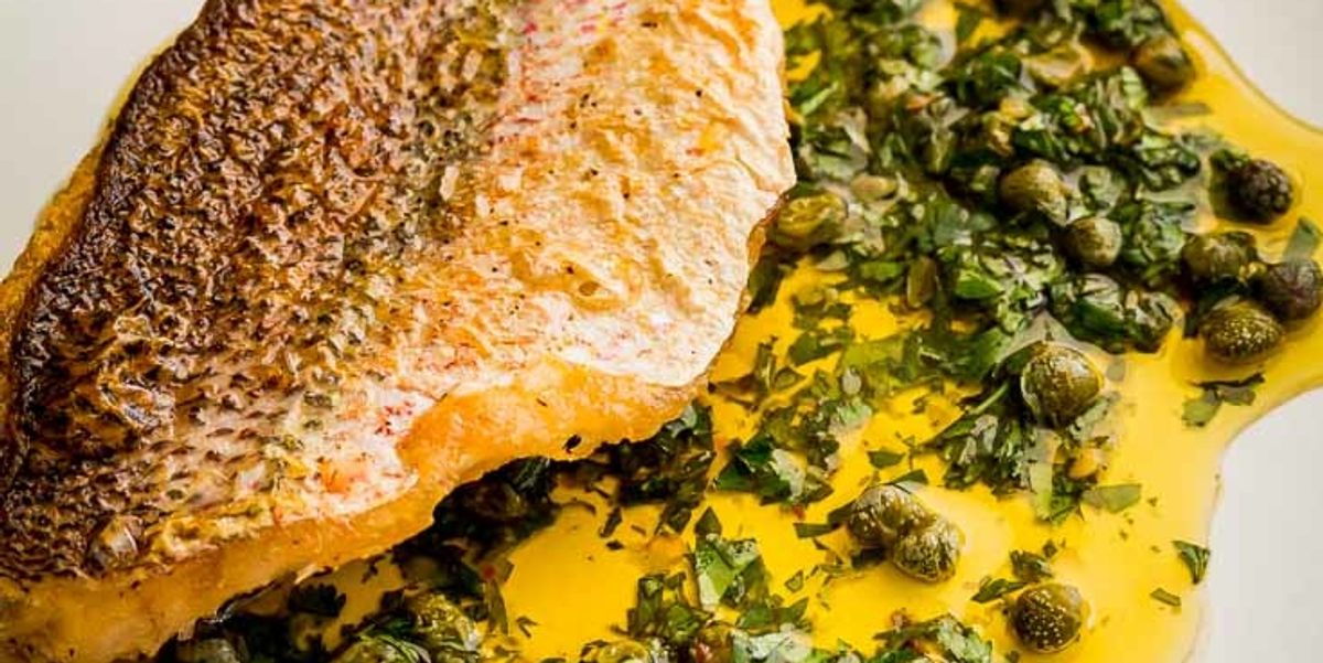 Crispy skin Snapper with Caper Salsa Recipe - My Recipe Magic