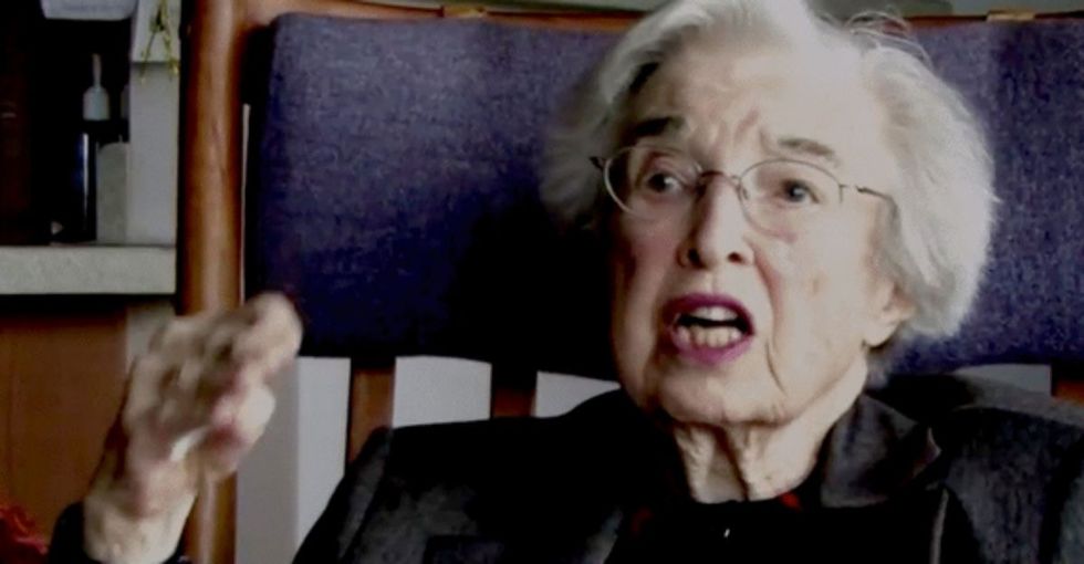 90 seconds into the interview, she says 'excuse me,' and I want to high ...