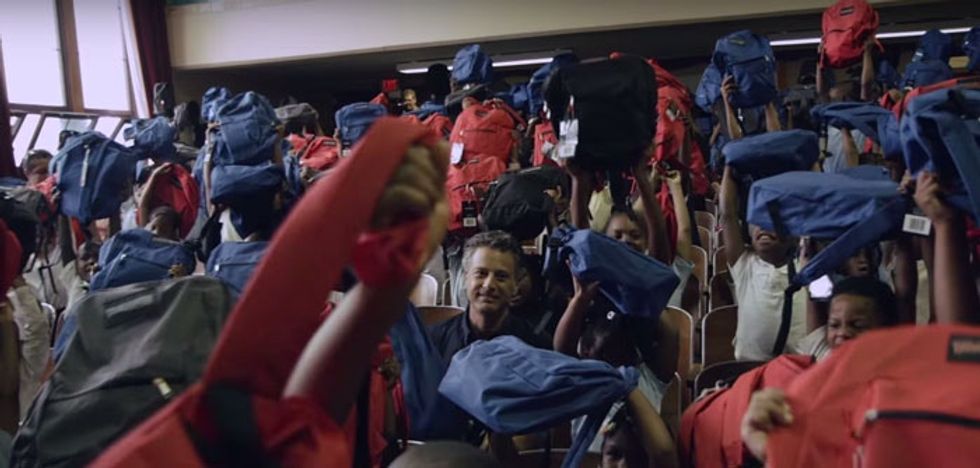 Kids in his town were using trash bags as backpacks. He had a chance to ...