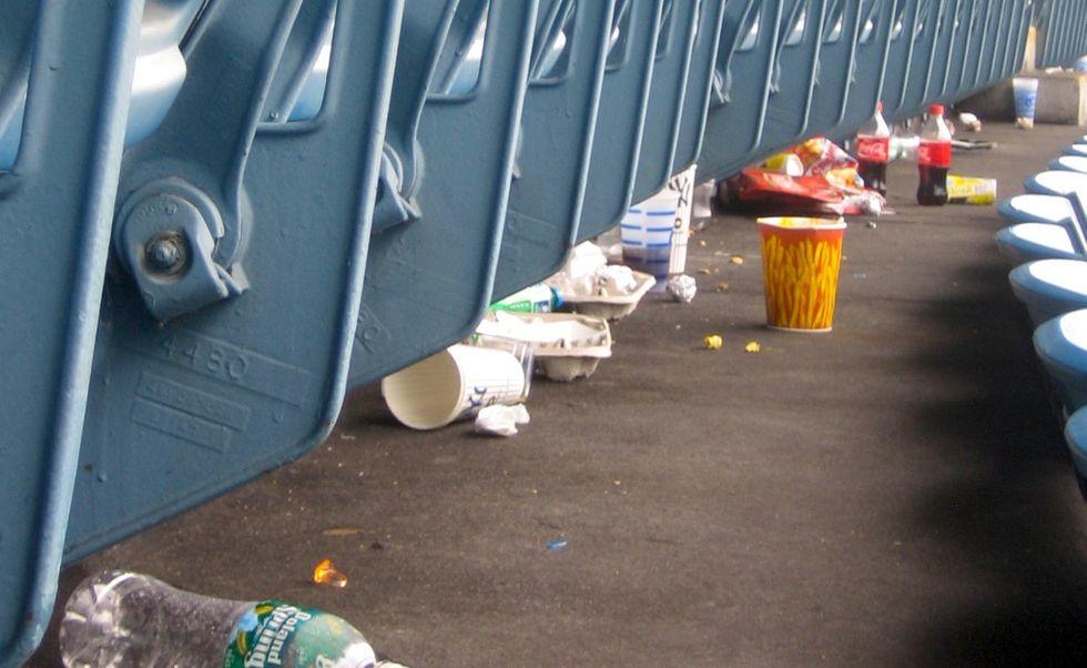 Sporting events create a ton of waste. Stadiums like this one are ...