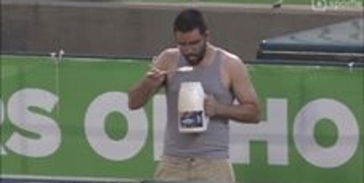 Man snacks on jug of mayo while watching Memphis Redbirds game - It's a ...