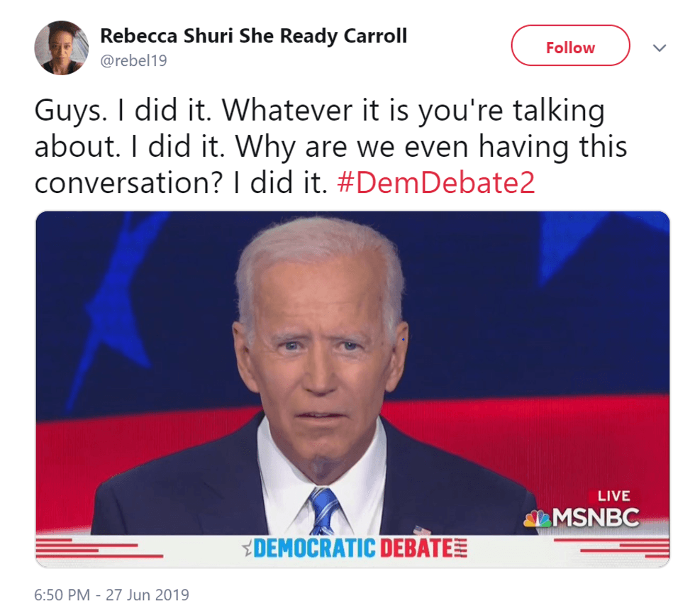 Tweets from the democrats debate
