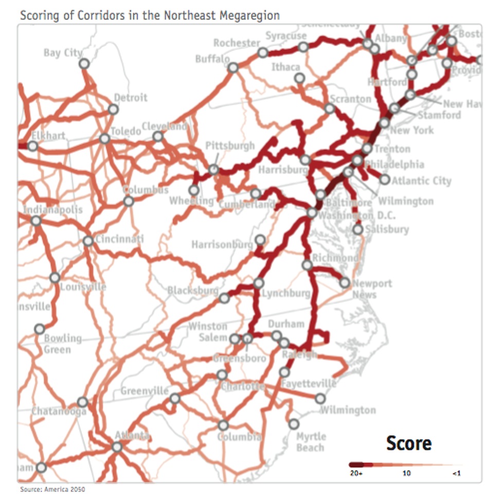 Map: Where Will High-Speed Rail Be Most Effective - GOOD