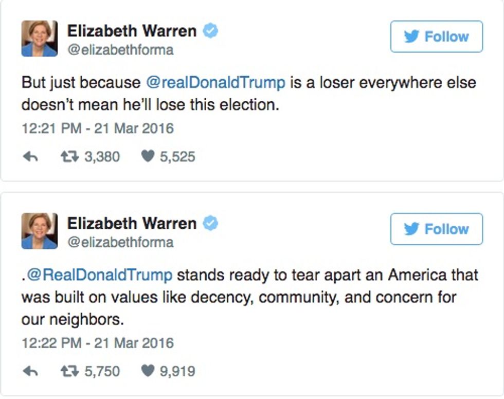 ‘A Loser’—Elizabeth Warren Goes Off on Trump in Twitter Rant - GOOD