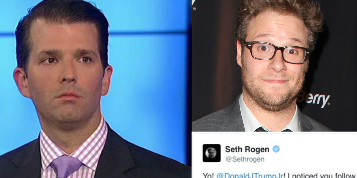 When Seth Rogen Realized Donald Trump Jr. Followed Him On Twitter, He ...