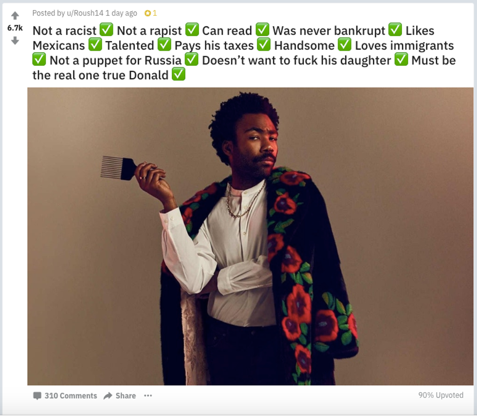 Donald Glover Fans Took Over A Pro-Trump Reddit Page, And It Was ...
