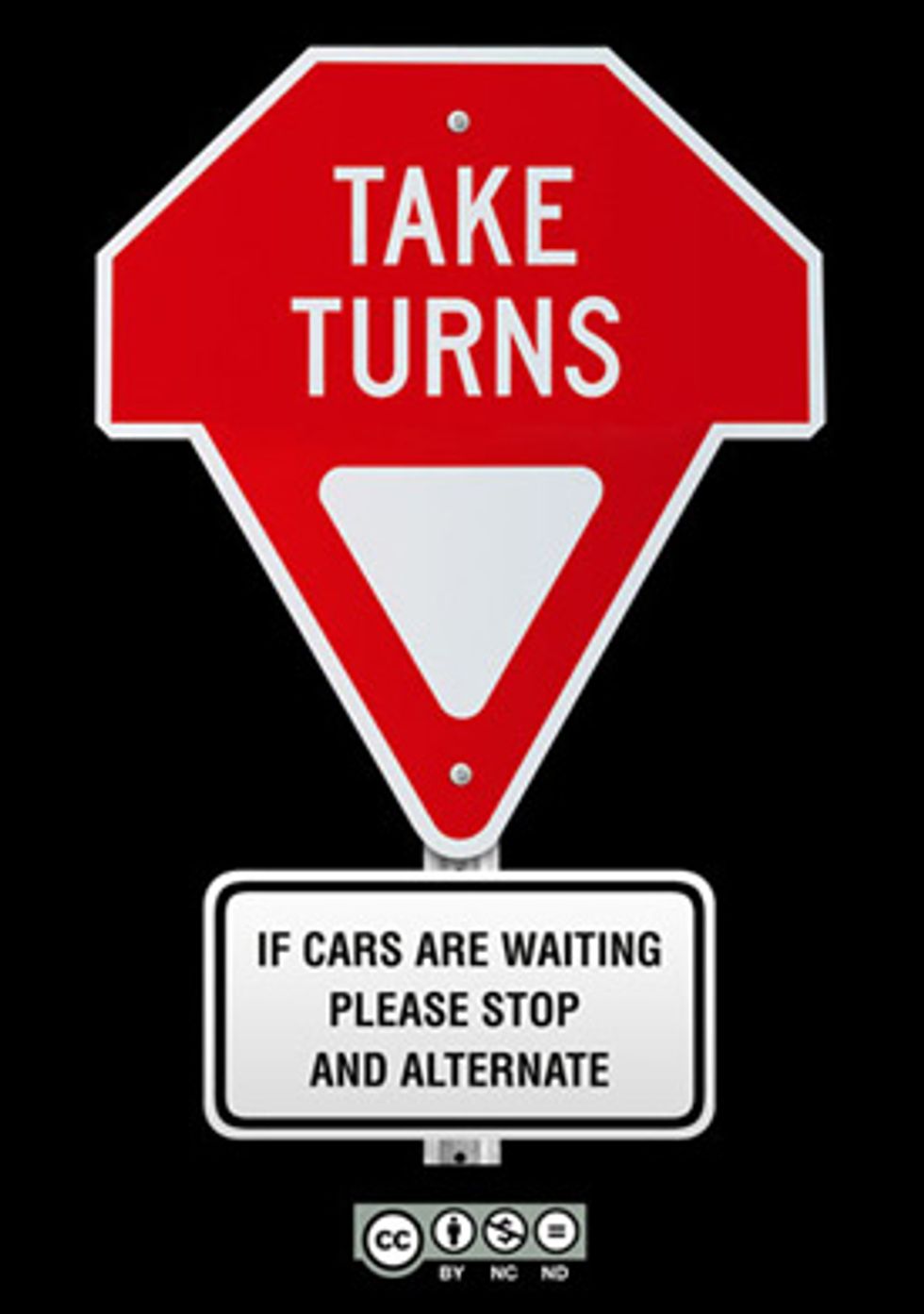 A New Traffic Sign: "Take Turns" - GOOD