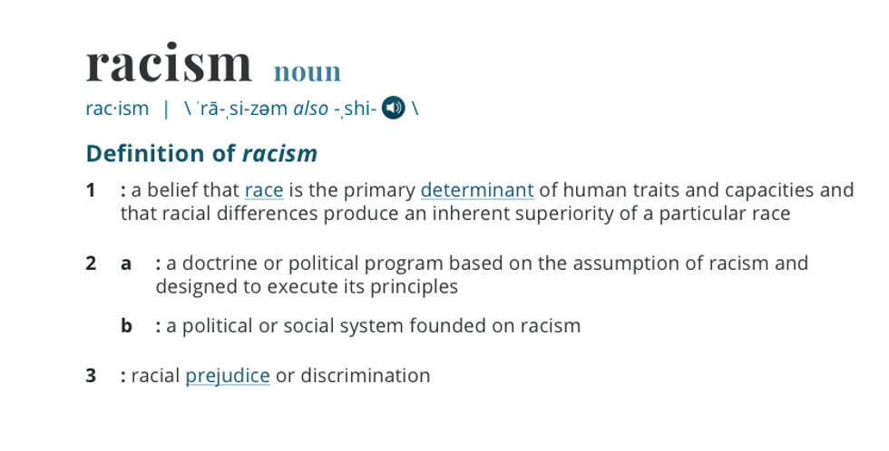 Using the 'dictionary definition of racism' defense is a sure sign you ...