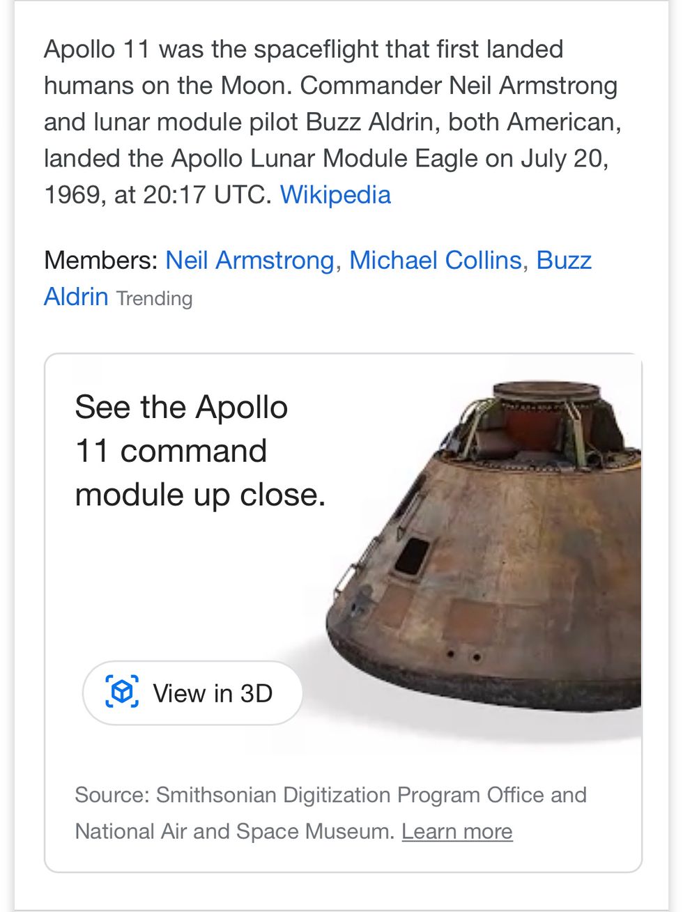 Relive Apollo 11 Moon landing with these smartphone AR apps - Gearbrain