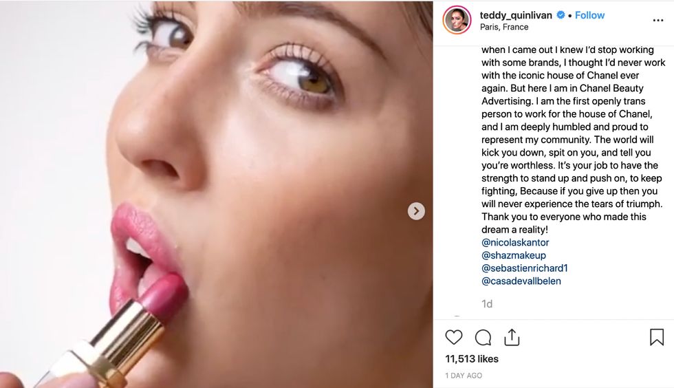 Chanel selects its first openly transgender model for a beauty campaign ...