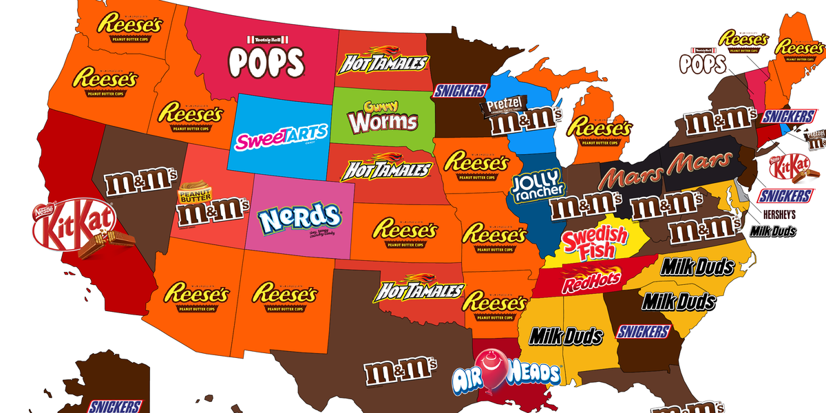 See which Halloween candy is the most popular in your state - It's a ...