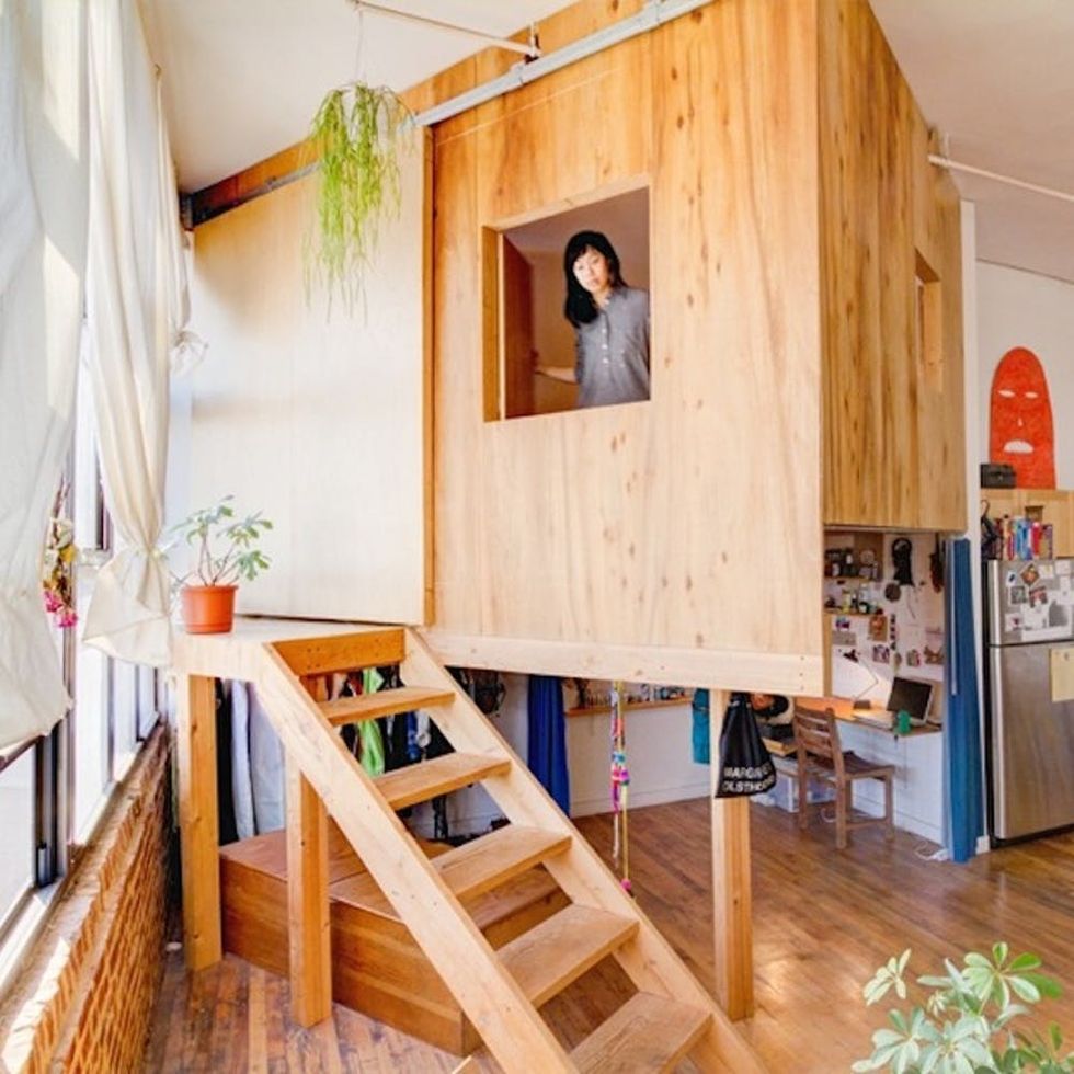 You Have to See This Treehouse Built Inside a Studio Apartment! - Brit + Co