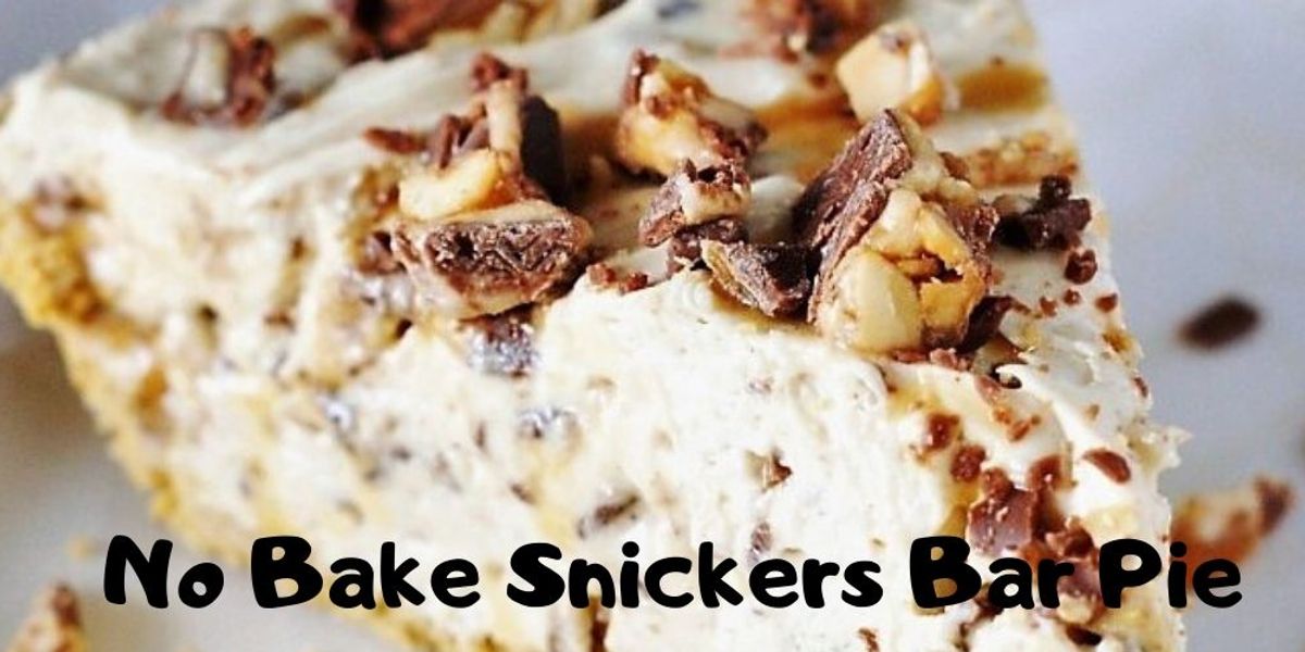 No Bake Snickers Bar Pie - My Recipe Magic
