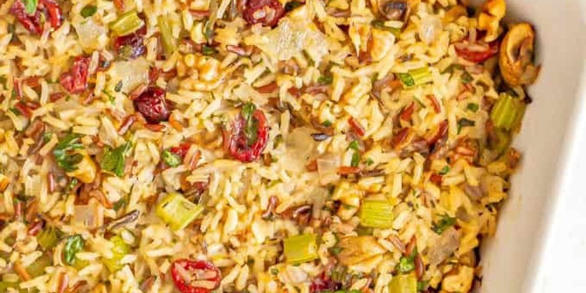 Wild rice dressing (GF, V) - Family Food on the Table - My Recipe Magic