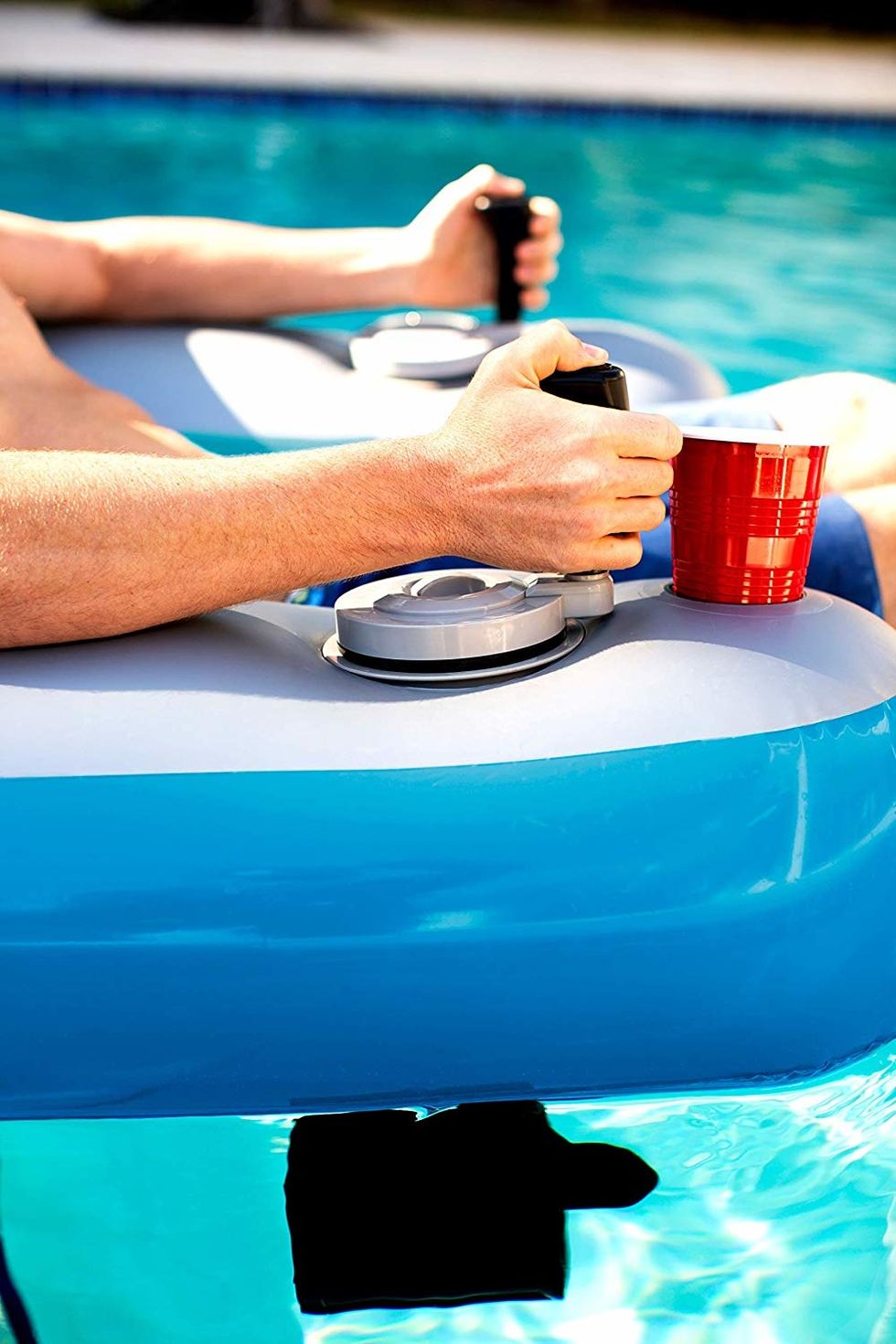 You can get a motorized pool float, and it's actually kind of genius ...
