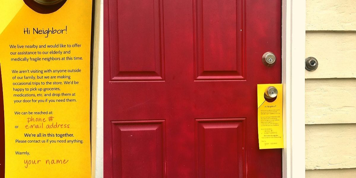 Here's a free printable door hanger that lets neighbors know you're ...