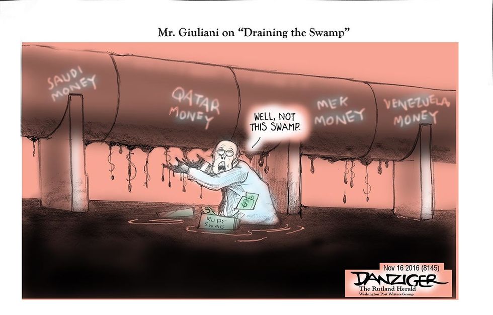 Cartoon: Mr. Giuliani On “Draining The Swamp” - National Memo